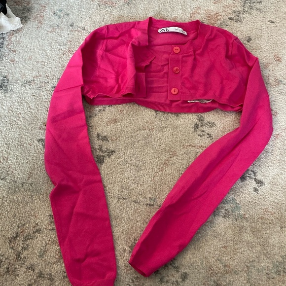 Zara | Sweaters | Zara Pink Shoulder Shrug Size Small | Poshmark